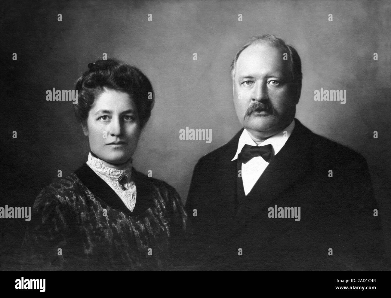Svante Arrhenius (1859-1927), Swedish chemist, and his wife. Svante is ...