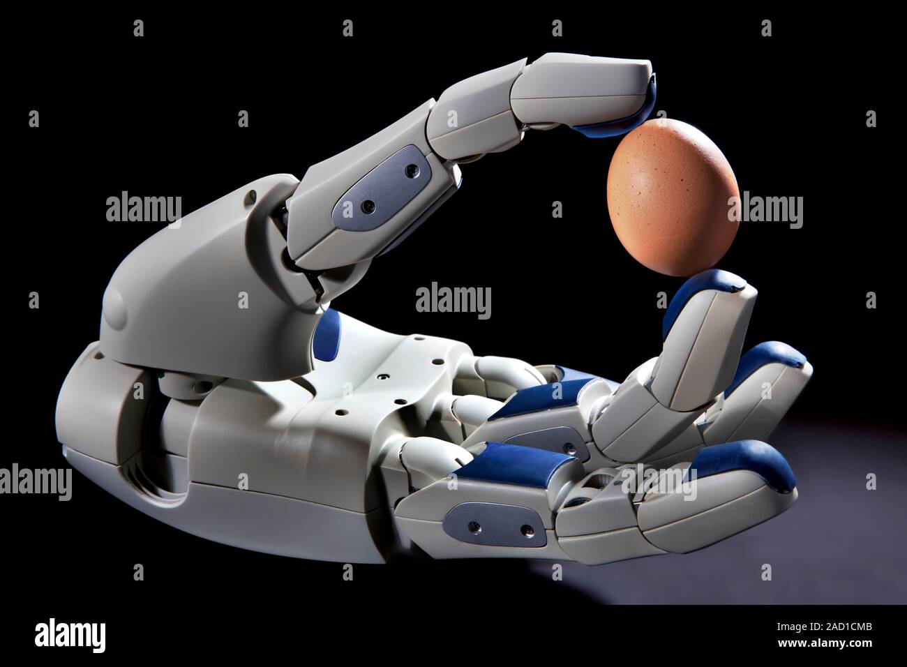 PR2 robot hand holding an egg. This personal robot was unveiled in 2010 ...