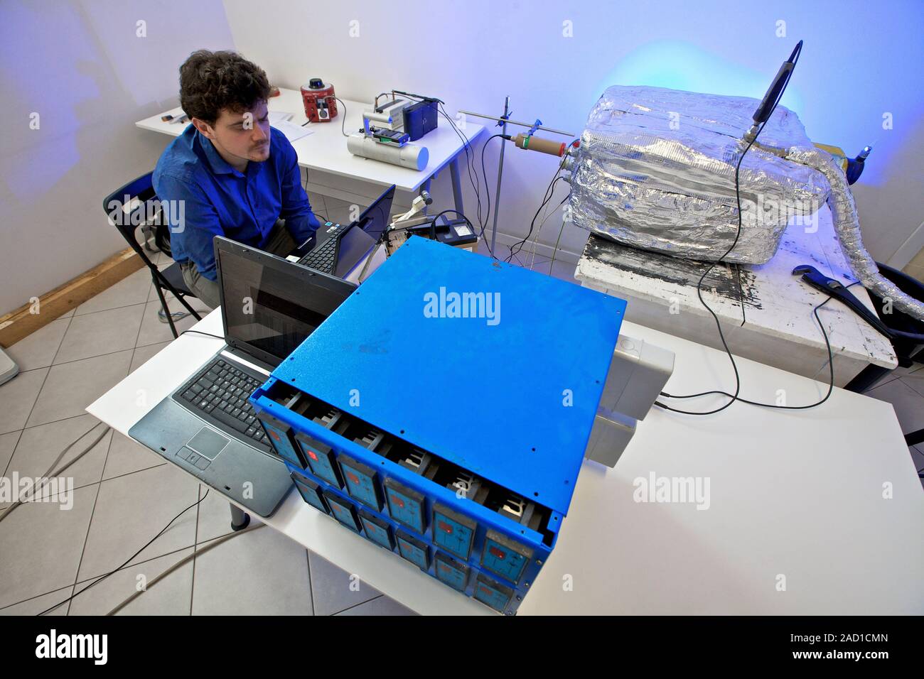 E-Cat cold fusion research. Researcher monitoring the E-Cat (Energy ...