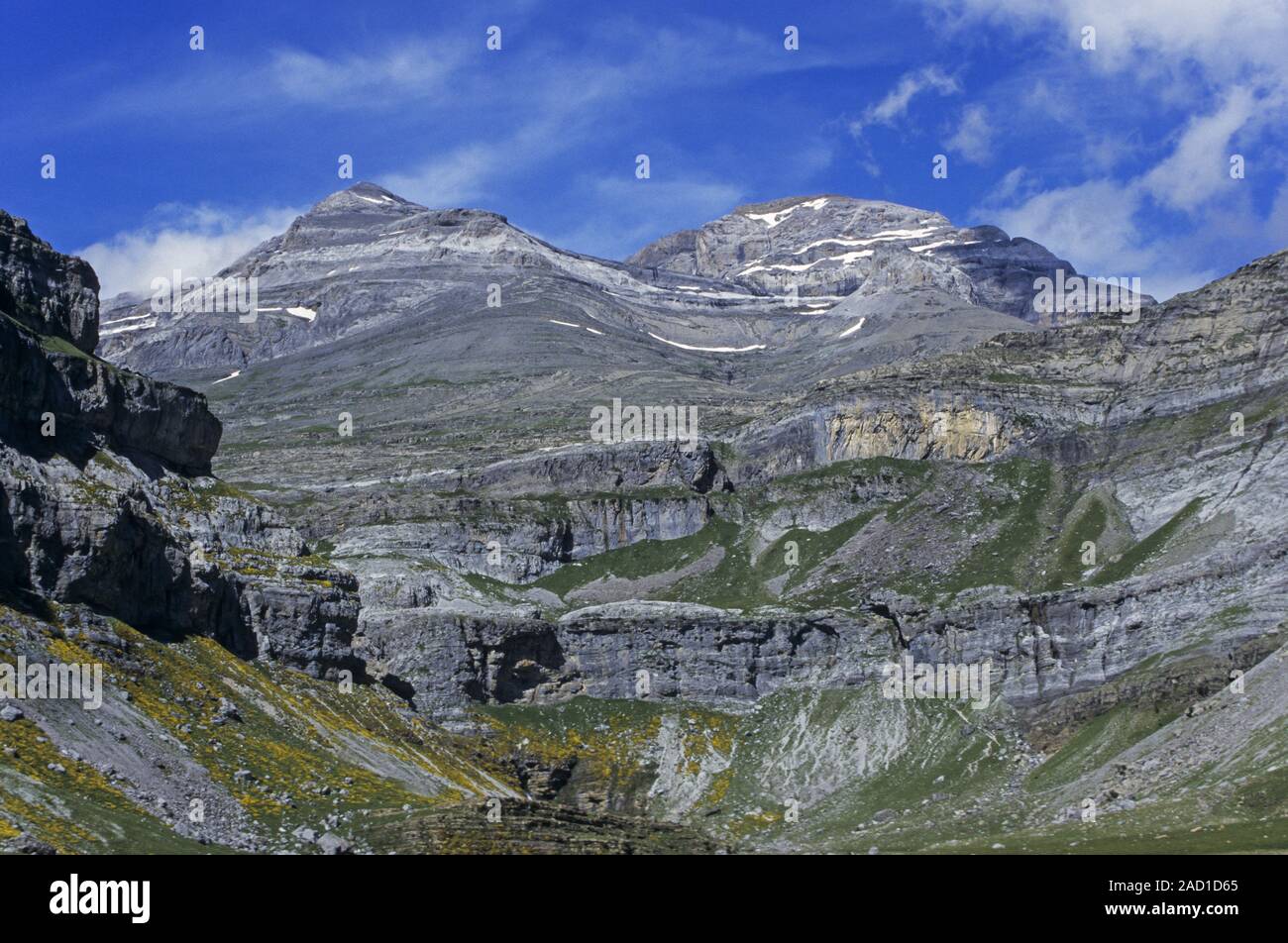 Mountain peak of Monte Perdido in midsummer / National Park-Ordesa y ...