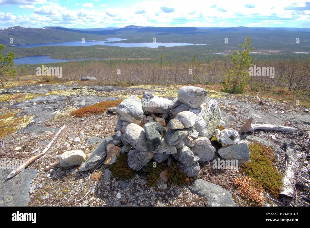 Gury on top of mountain and stunning views of river valley Stock Photo ...