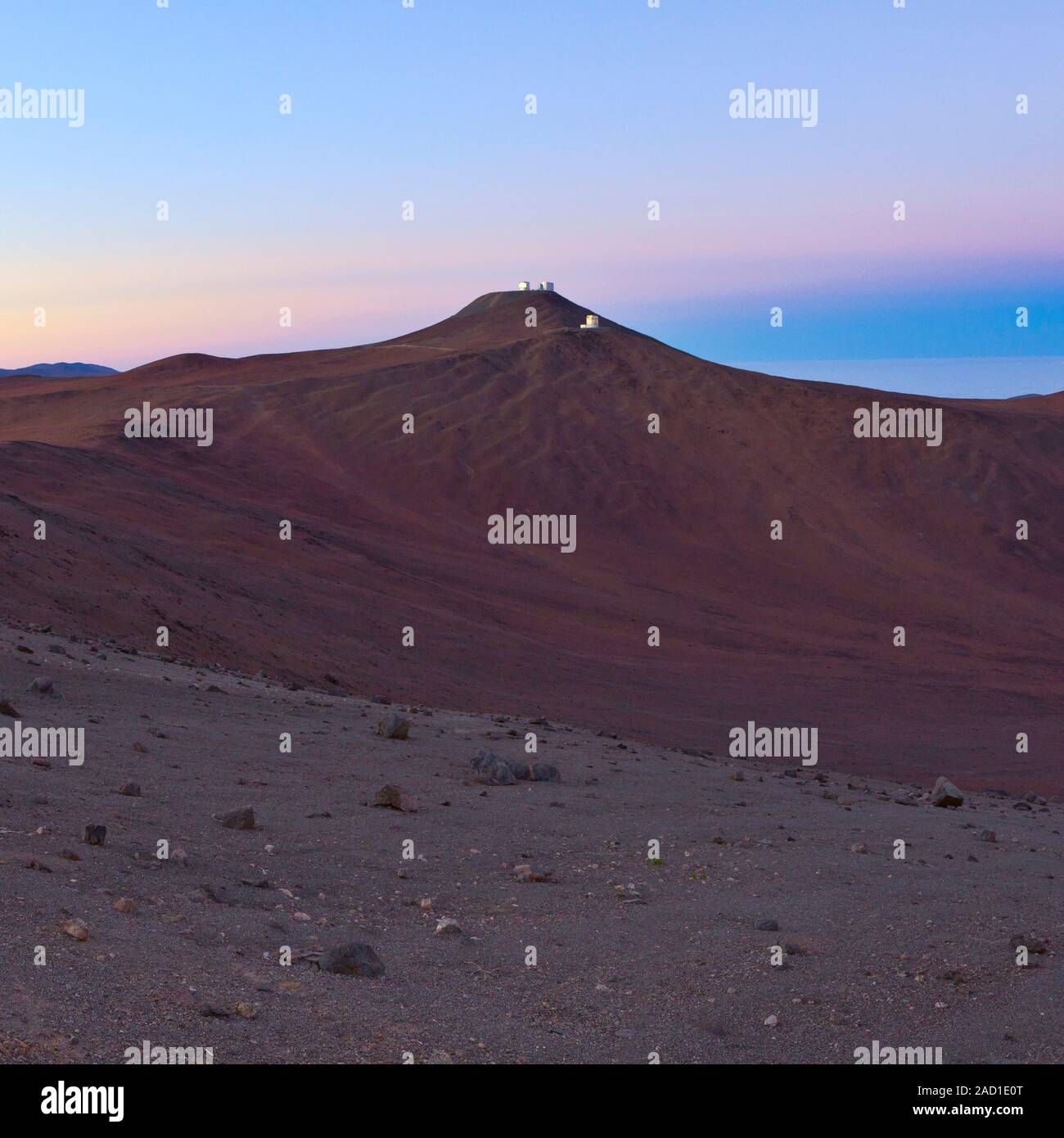 Atacama Desert and Paranal Observatory. View across the Atacama Desert ...