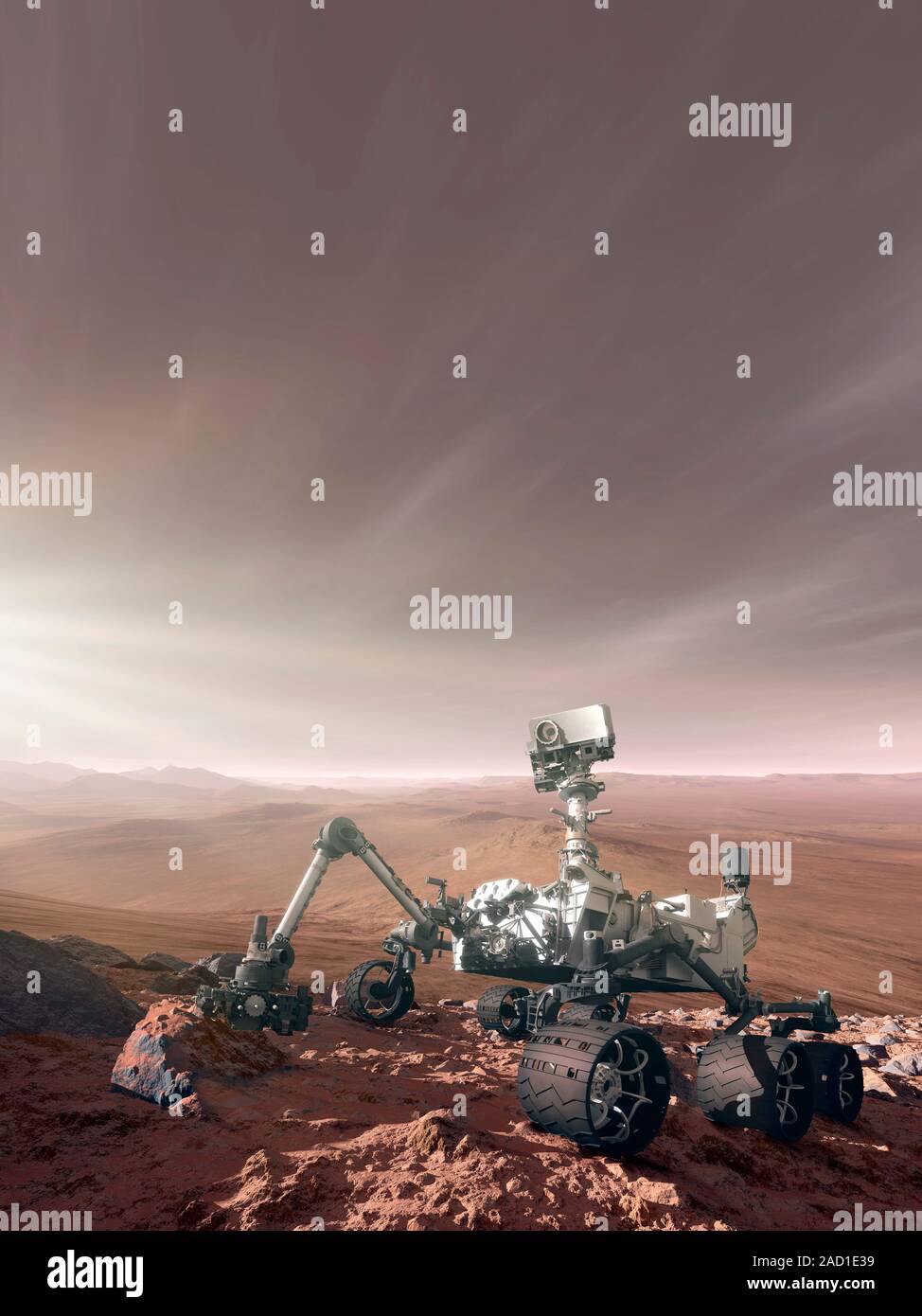 Curiosity rover. Computer artwork of the Mars Science Laboratory (MSL ...