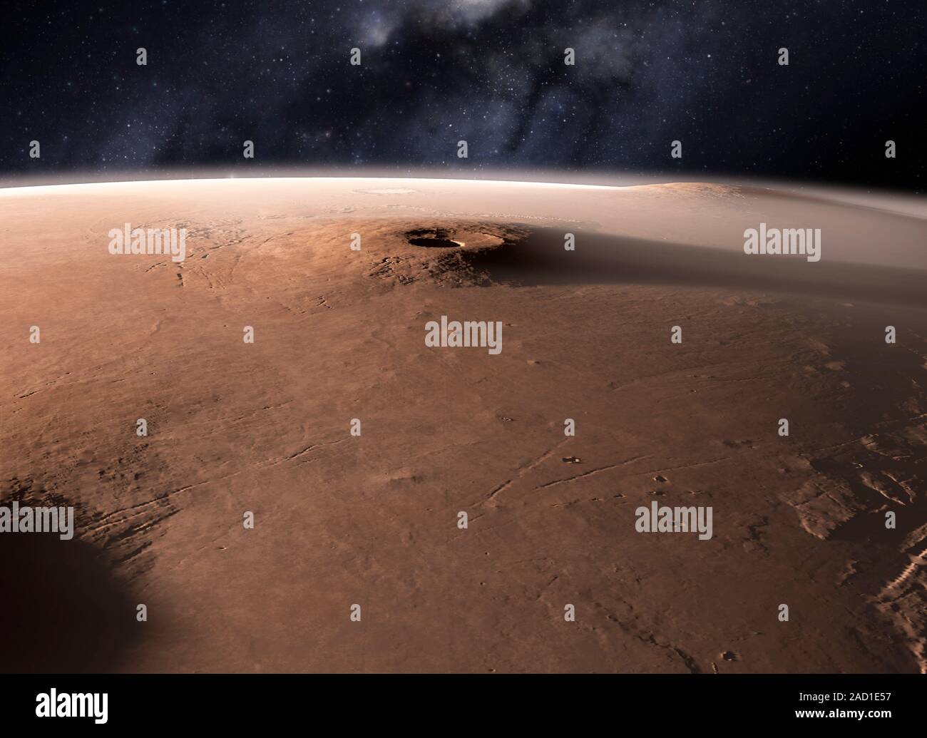 Volcano on Mars. Mars possesses the largest known volcanoes in the ...