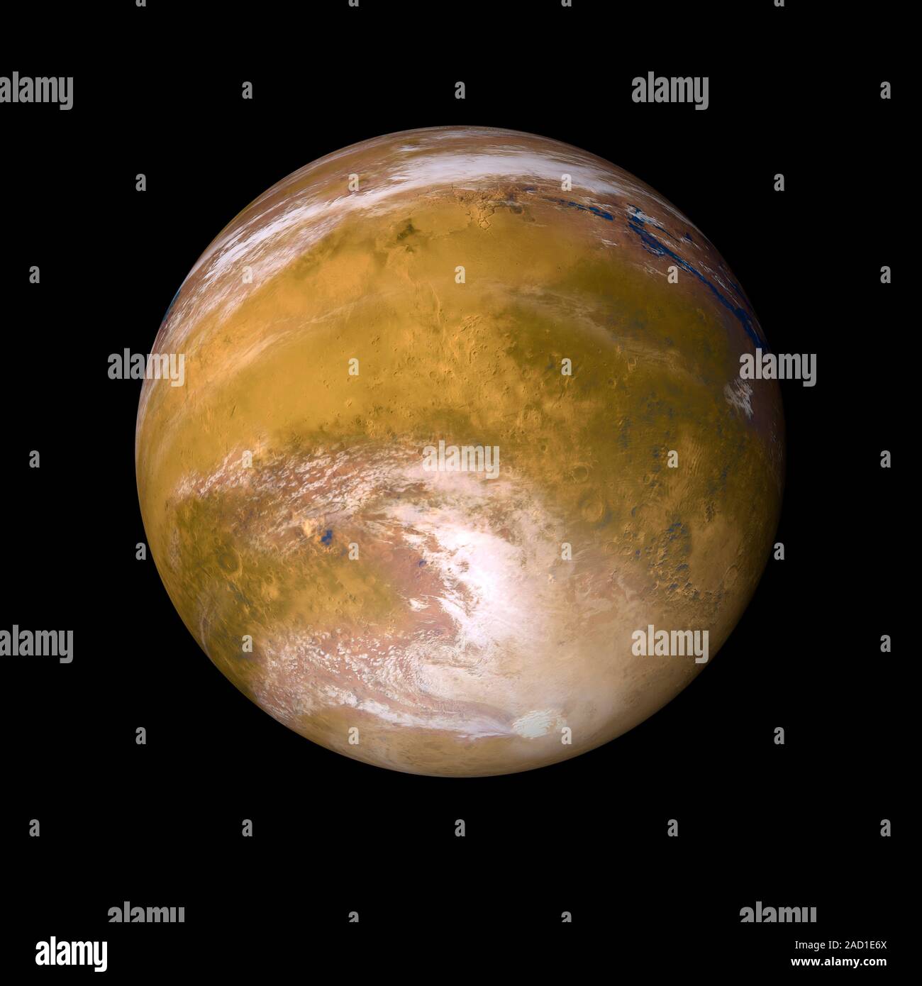 Ancient Mars. Computer artwork of ancient Mars. The surface environment ...