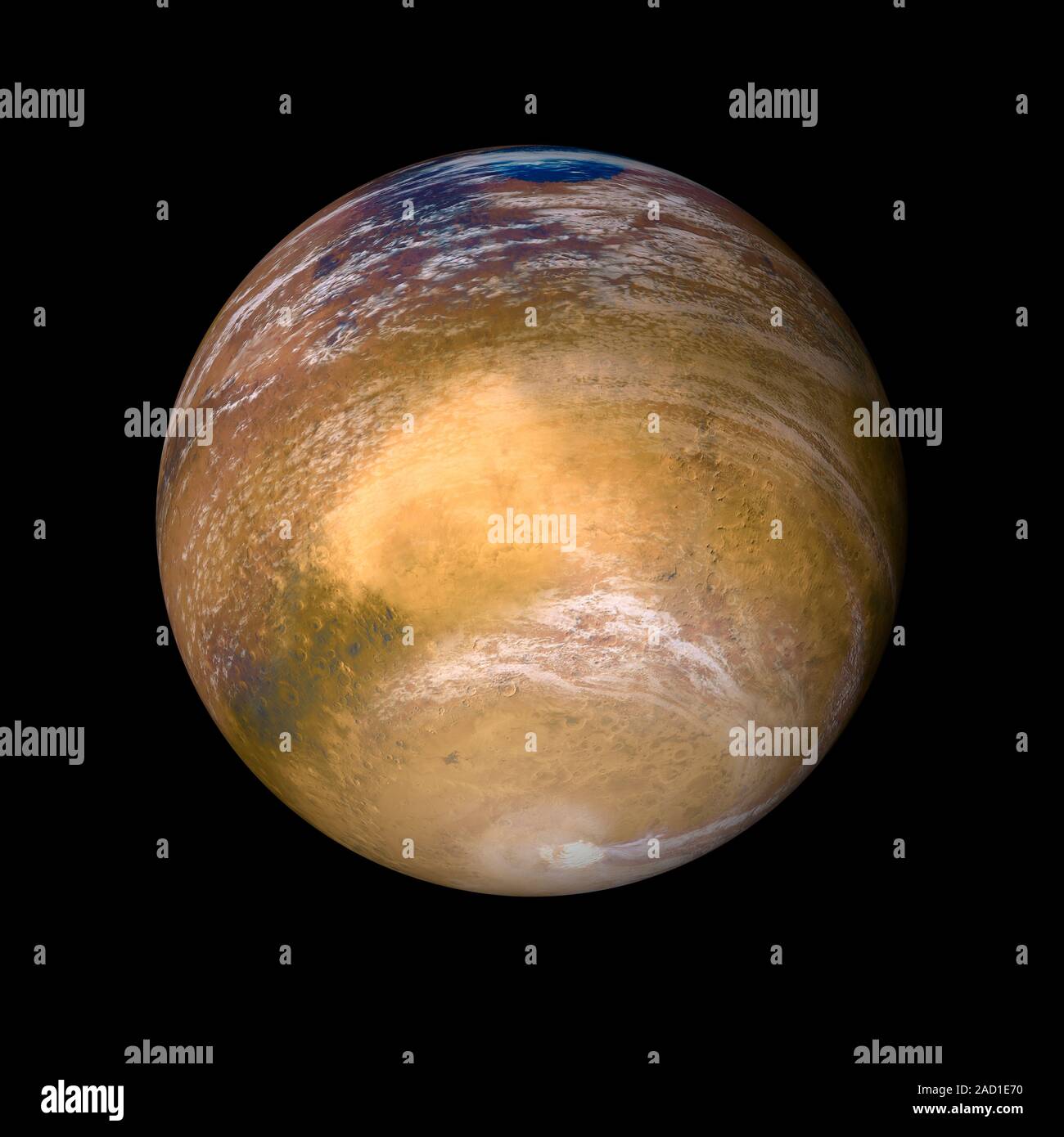 Ancient Mars. Computer artwork of ancient Mars. The surface environment ...