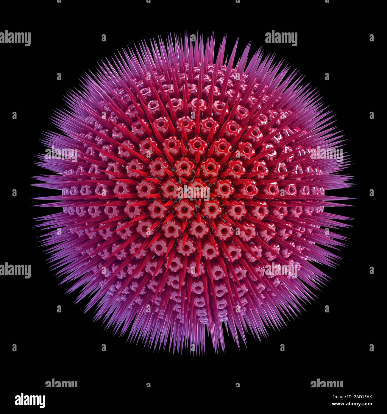 Virus particle, computer illustration. Virus particles (virions ...