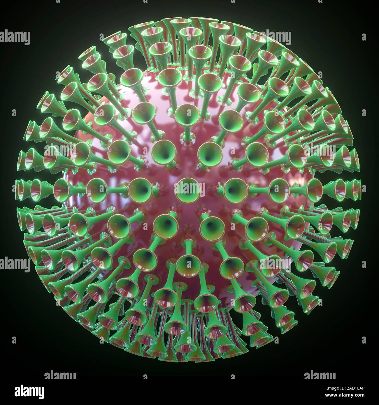 Virus particle, computer illustration. Virus particles (virions ...
