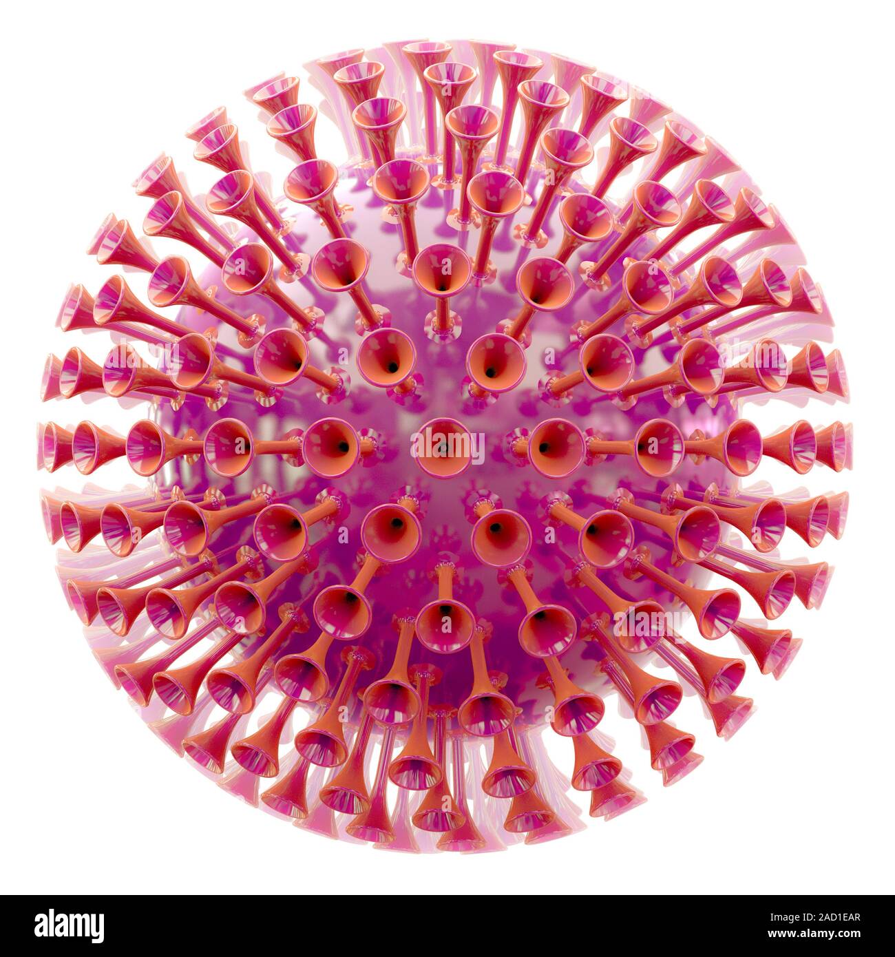 Virus particle, computer illustration. Virus particles (virions ...