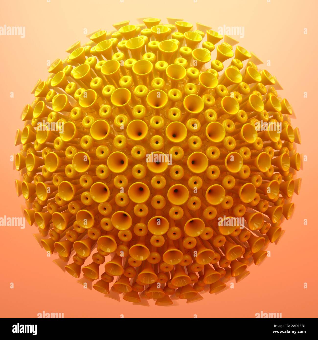 Virus particle, computer illustration. Virus particles (virions ...