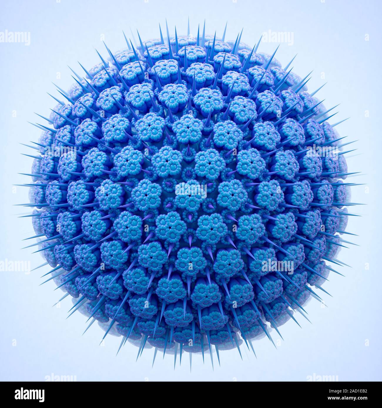 Virus particle, computer illustration. Virus particles (virions ...