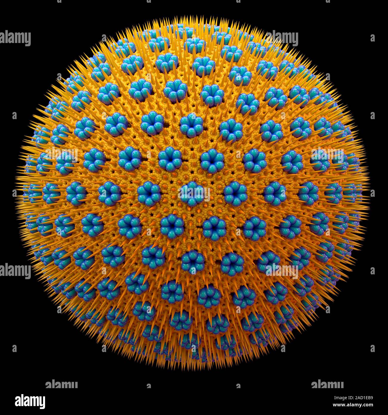 Virus particle, computer illustration. Virus particles (virions ...