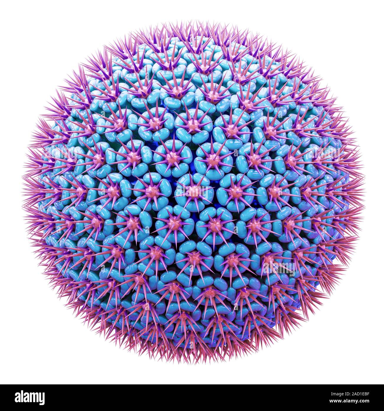 Virus particle, computer illustration. Virus particles (virions ...