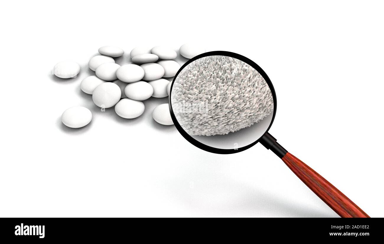 Mentos surface structure. Computer illustration showing the rough ...