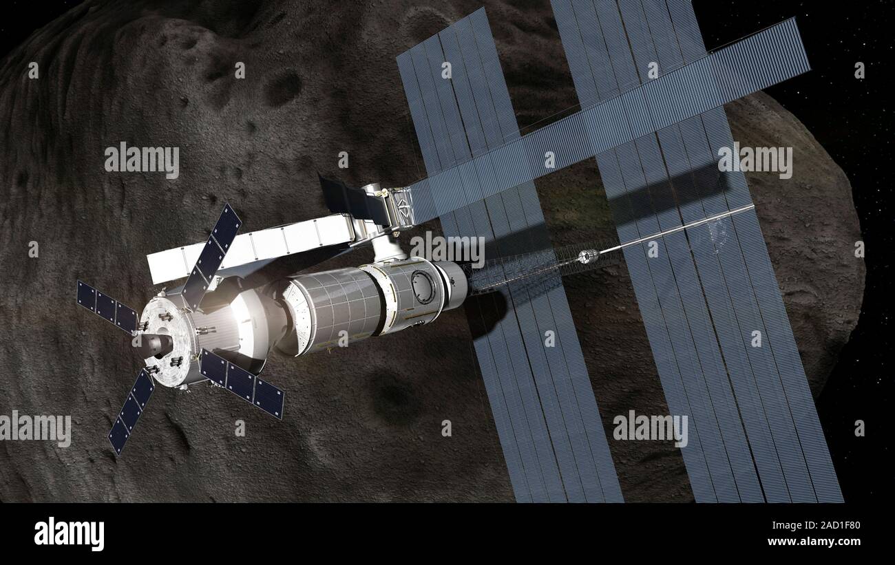 Orion spacecraft in orbit. Computer illustration of the Orion Multi ...