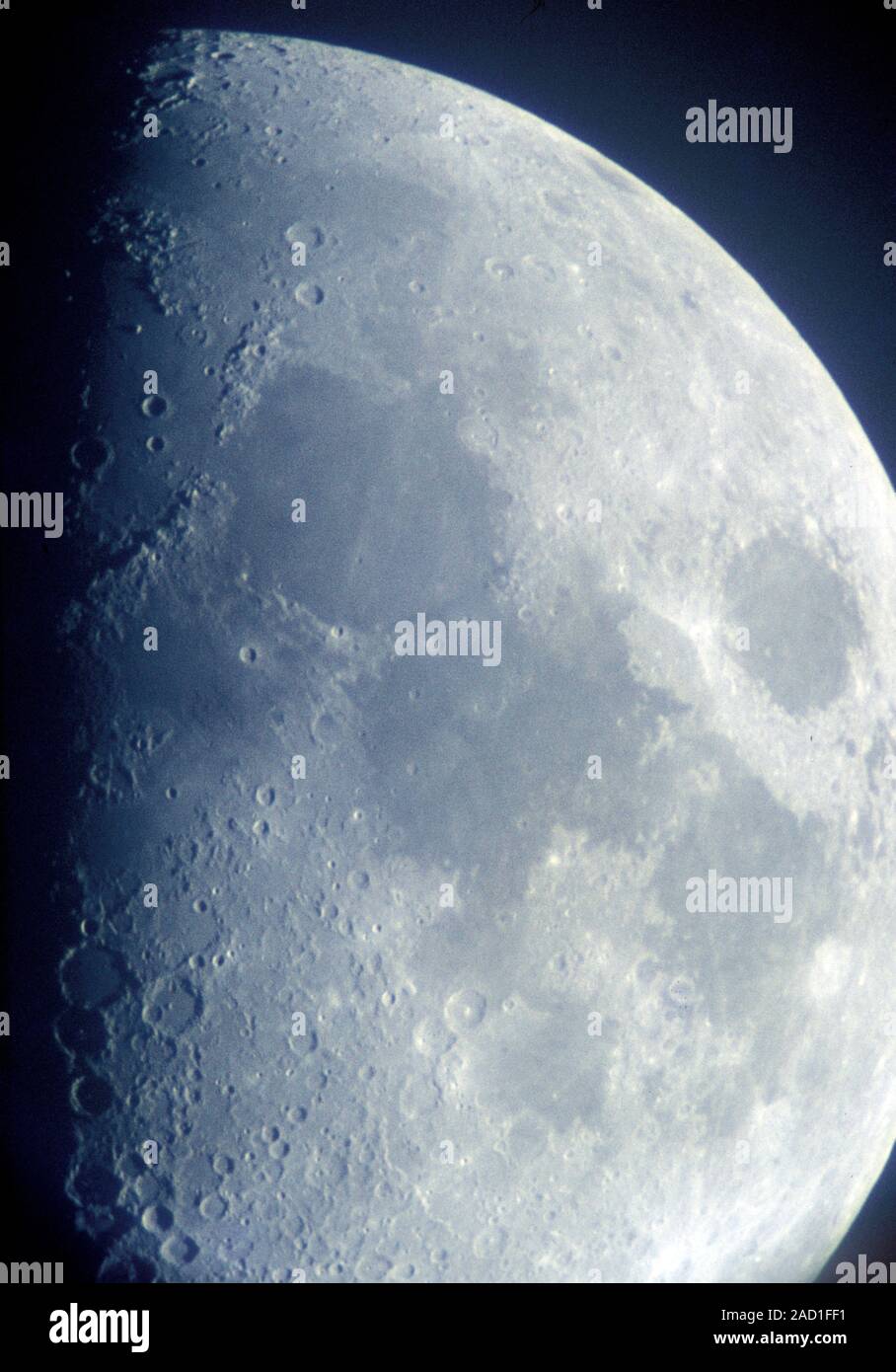 Moon from space. Close-up of a half Moon as seen from space, showing ...