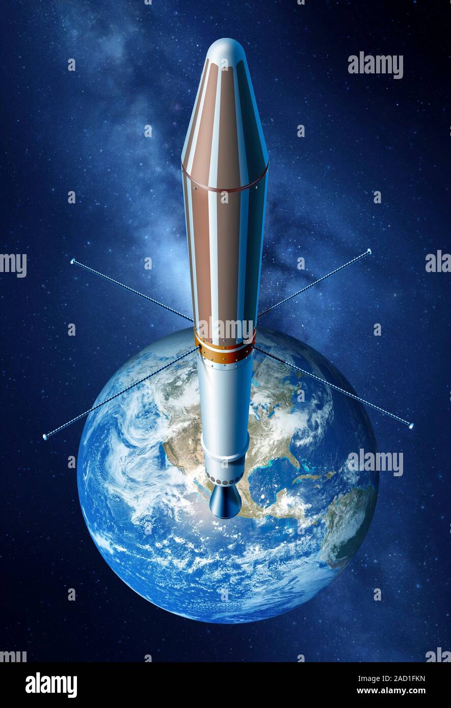 Explorer 1 satellite. Computer illustration of America's first ...