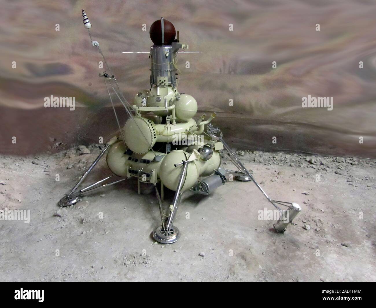 Luna 16 lunar space probe. Model of the Luna 16 lunar space probe. Luna ...