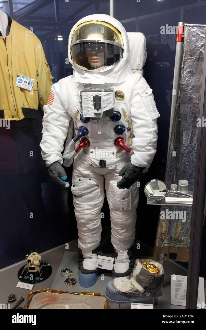 Apollo spacesuit. Replica of a spacesuit worn by an astronaut on one of ...