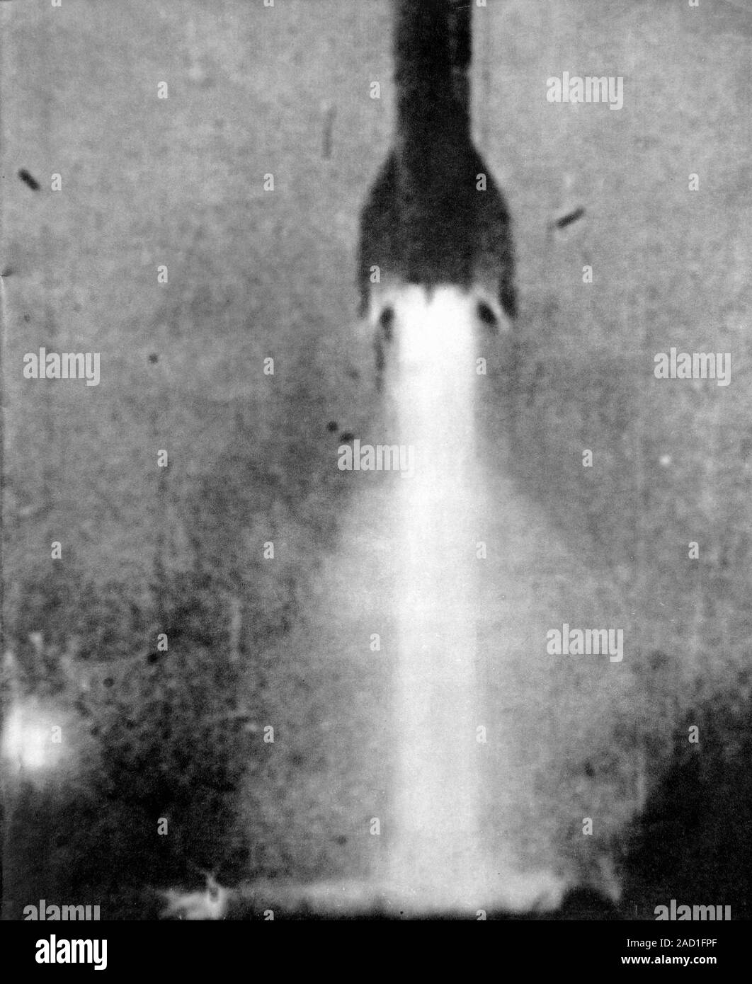 German V-2 rocket during launch. The V-2 rocket (Vergeltungswaffe ...
