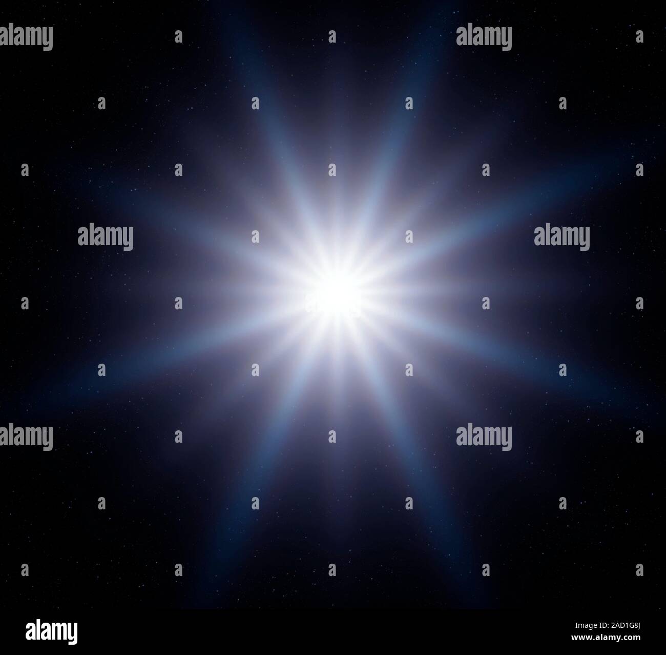 Bright star in space, computer illustration Stock Photo - Alamy