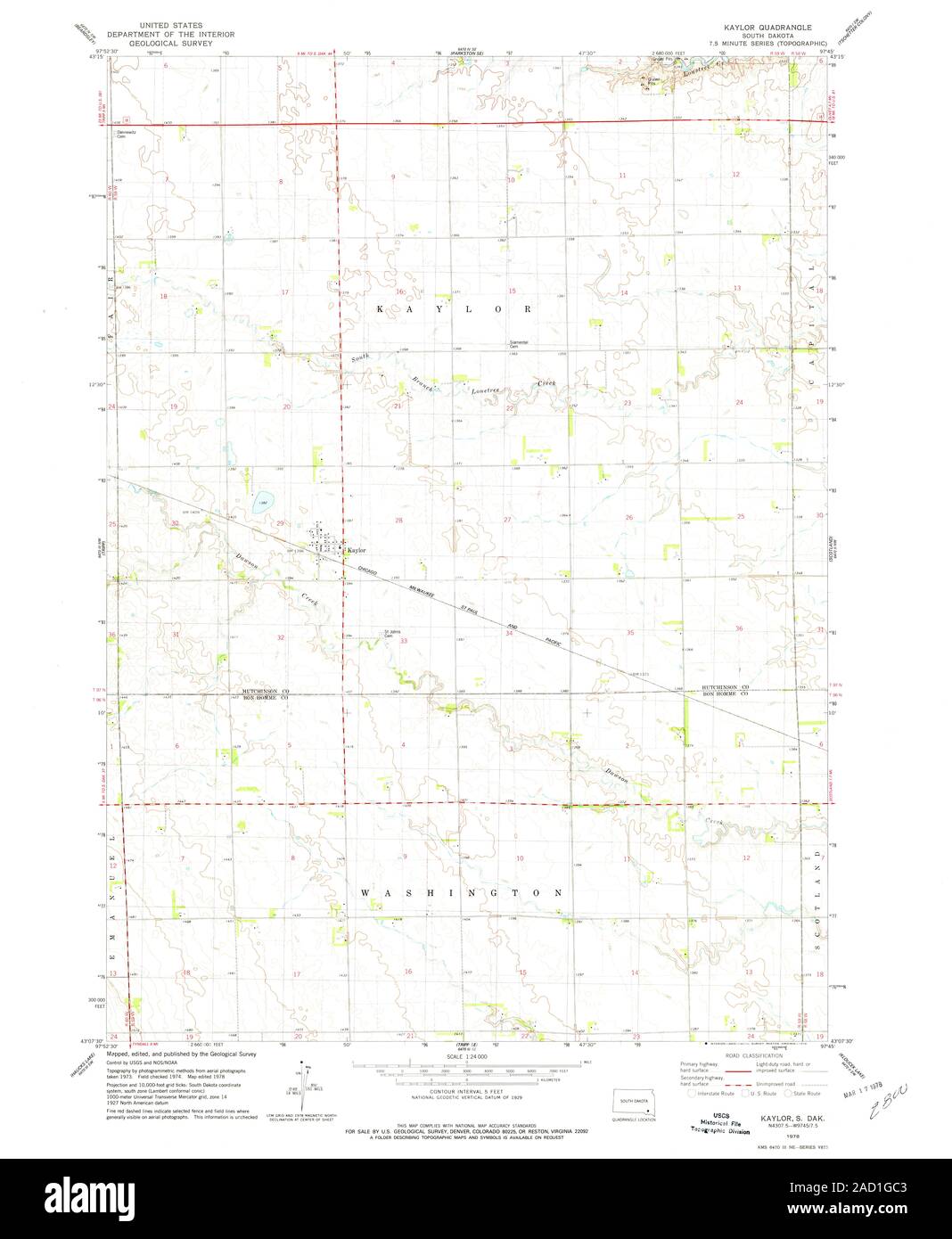USGS TOPO Map South Dakota SD Kaylor 343522 1978 24000 Restoration ...