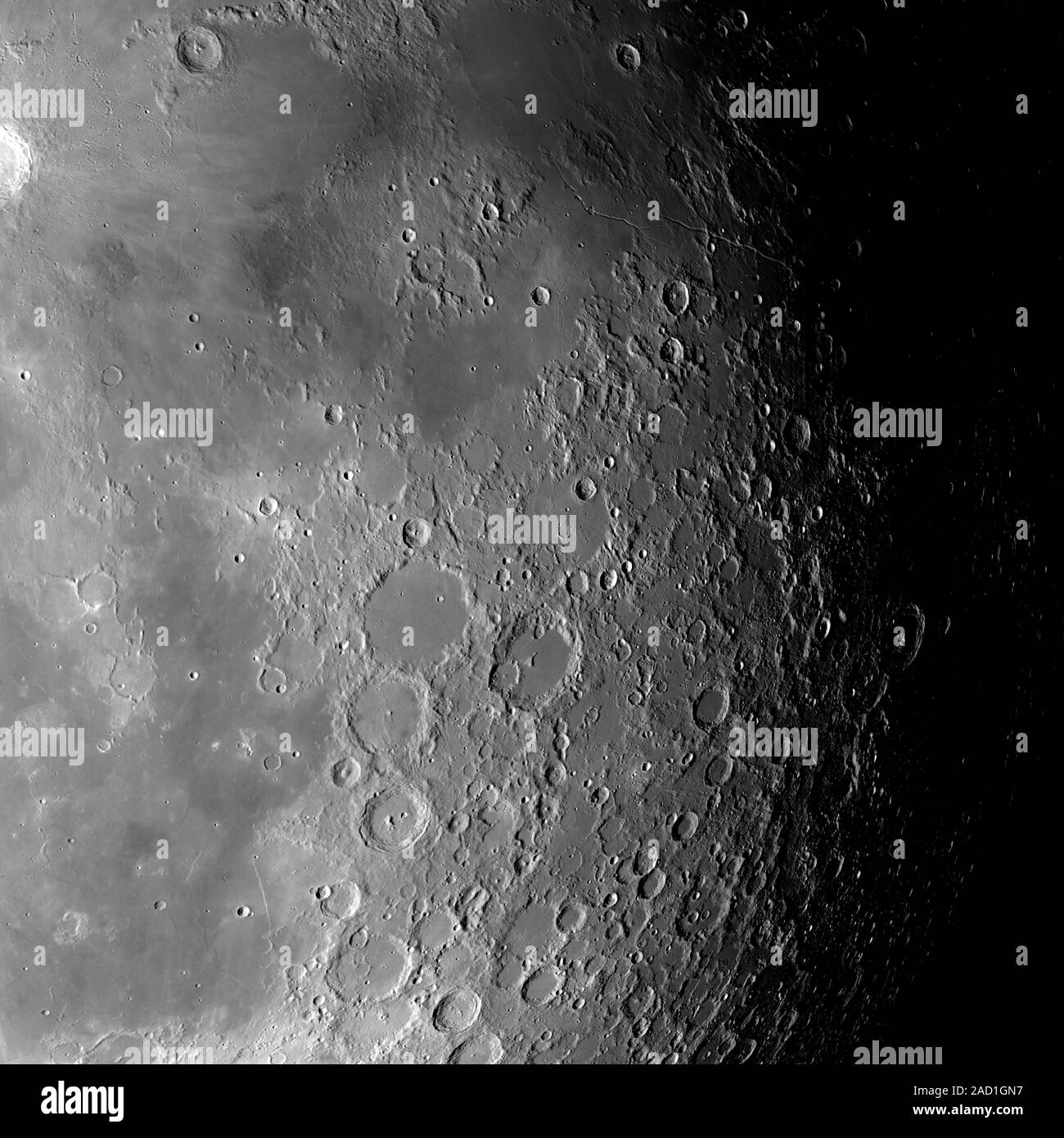 Surface of the Moon. Optical image of the moon, showing the Ptolemaeus ...