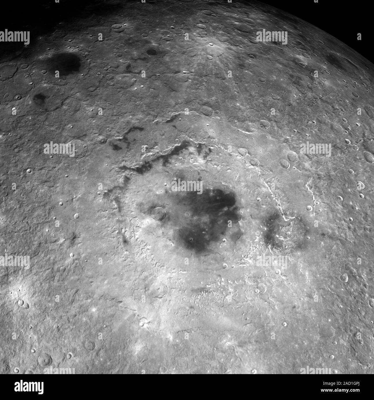 Surface of the moon. Optical image of the moon, showing the Mare ...