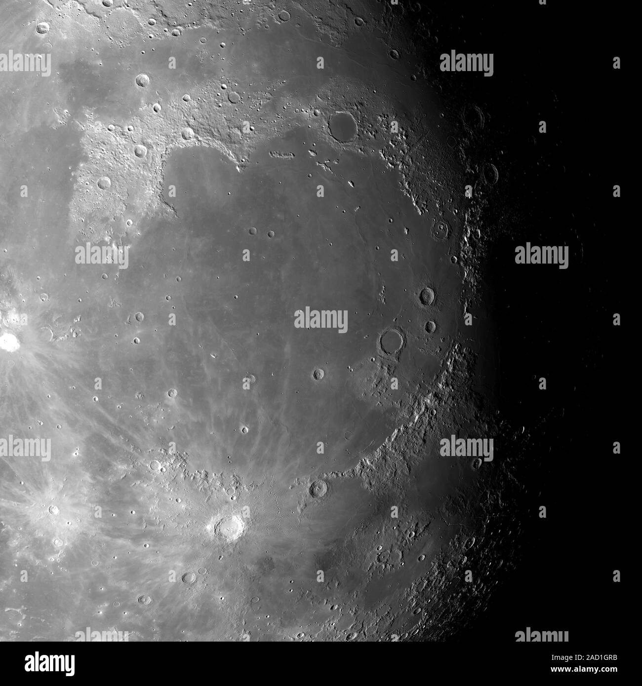 Surface of the Moon. Optical image of the moon, showing the Copernicus ...