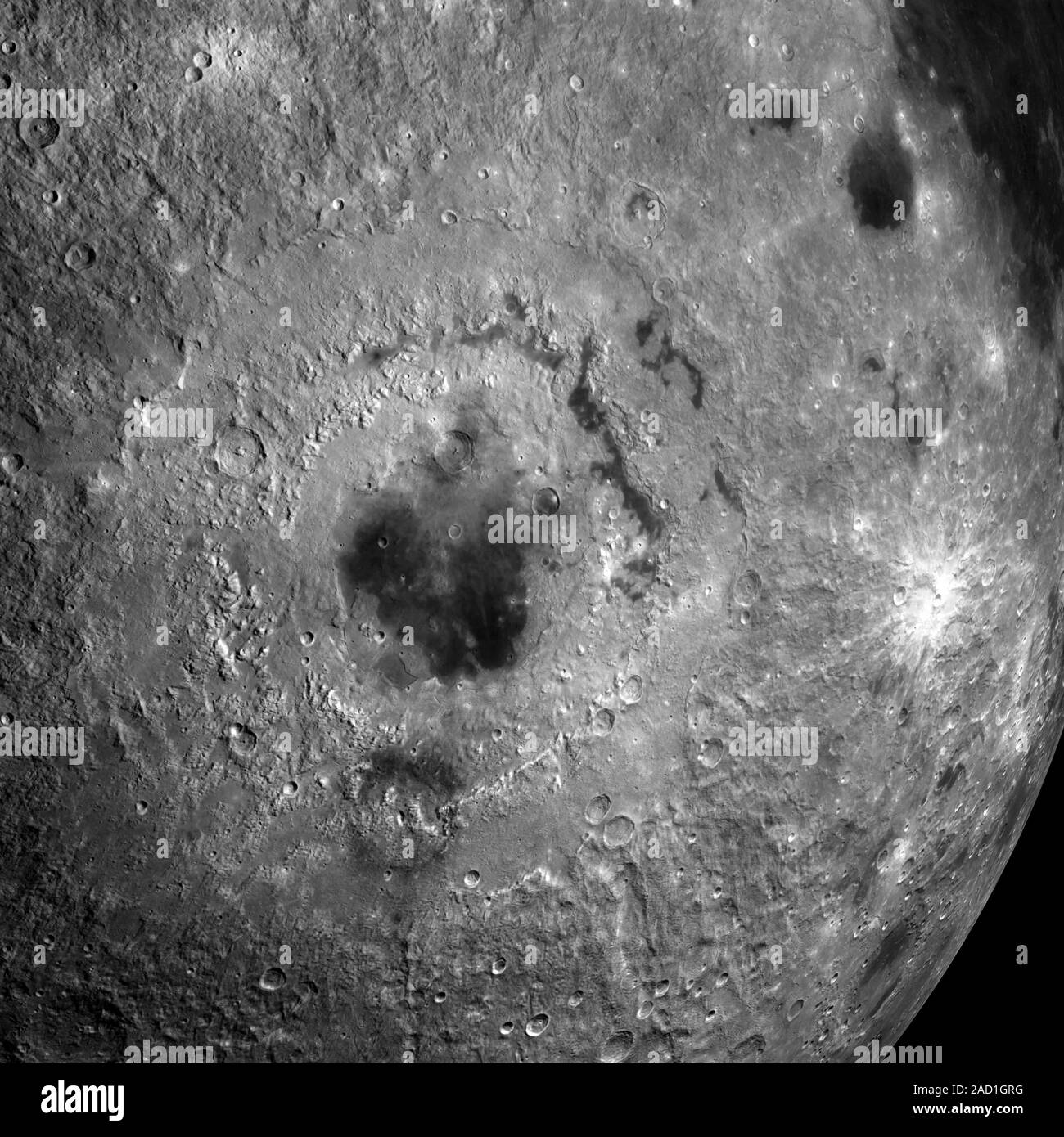 Surface of the moon. Optical image of the moon, showing the Mare ...