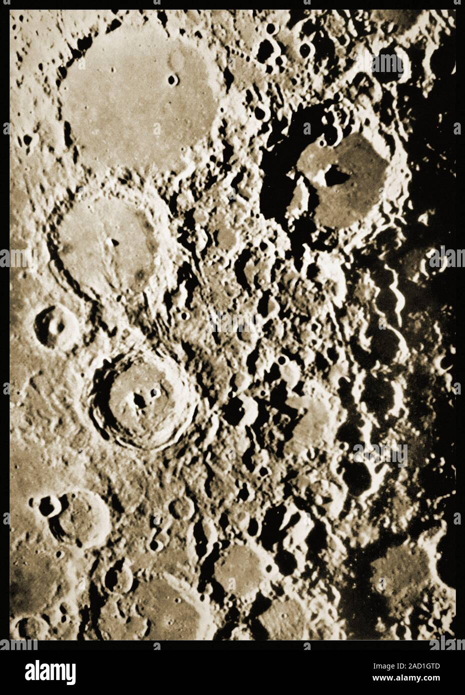Surface of the Moon. Optical image of the moon, showing the Ptolemaeus ...