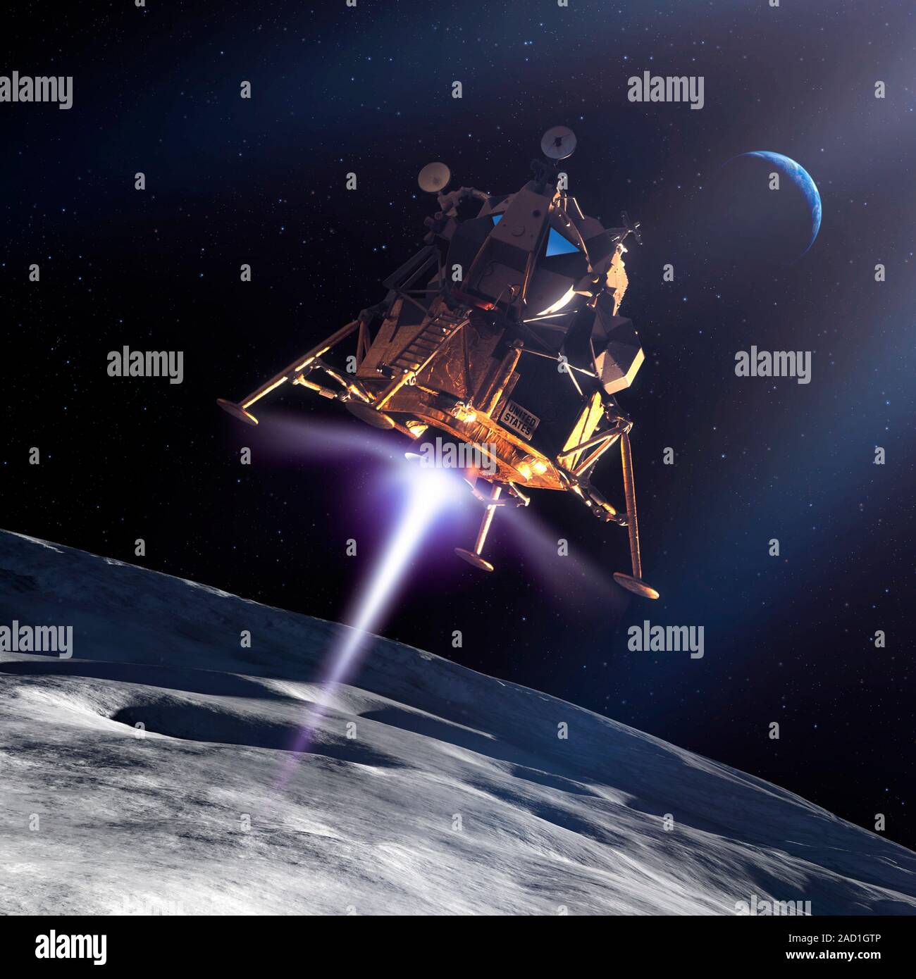 Apollo Lunar Module. Computer illustration of a lunar landing module ...