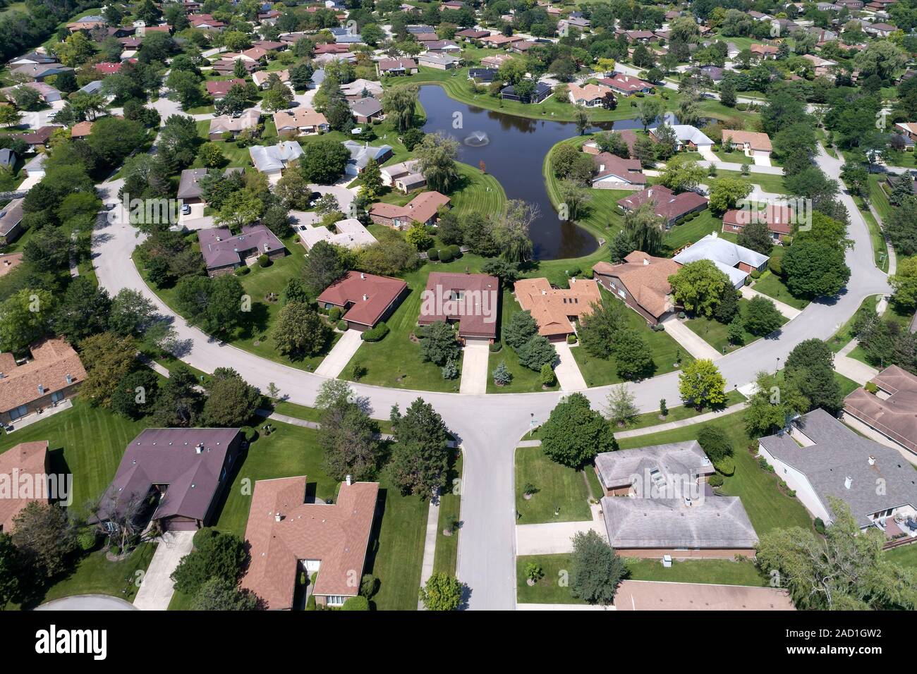 Aerial suburban housing chicago hi-res stock photography and images - Alamy