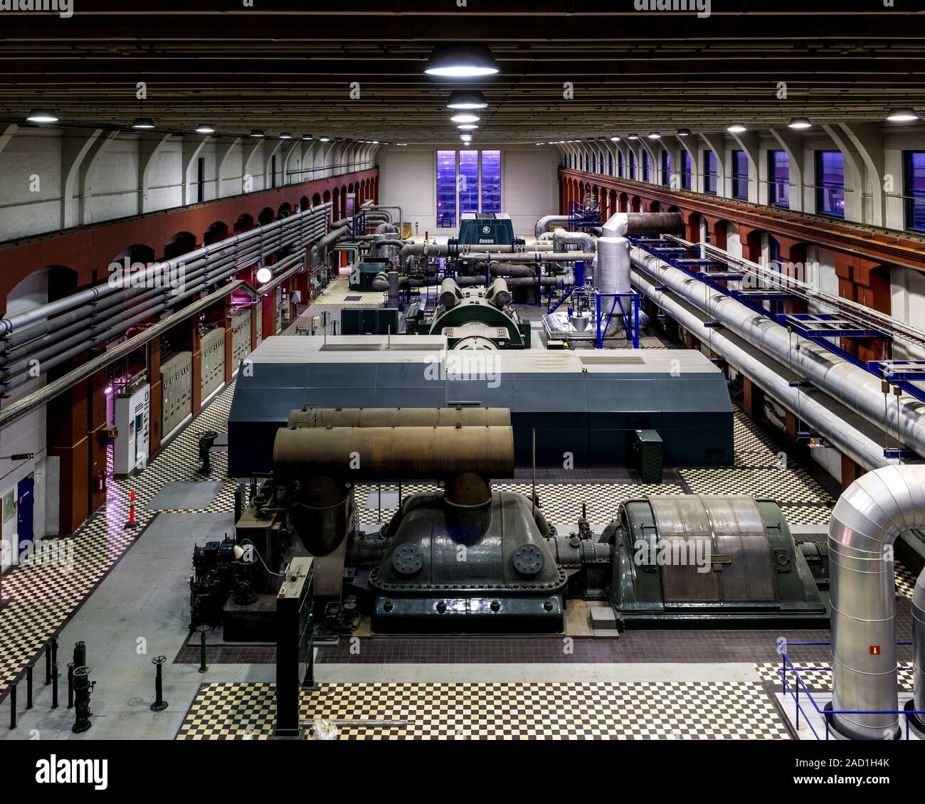 H.C. Orsted Power Station. Turbine hall of the H.C. Orsted natural gas ...