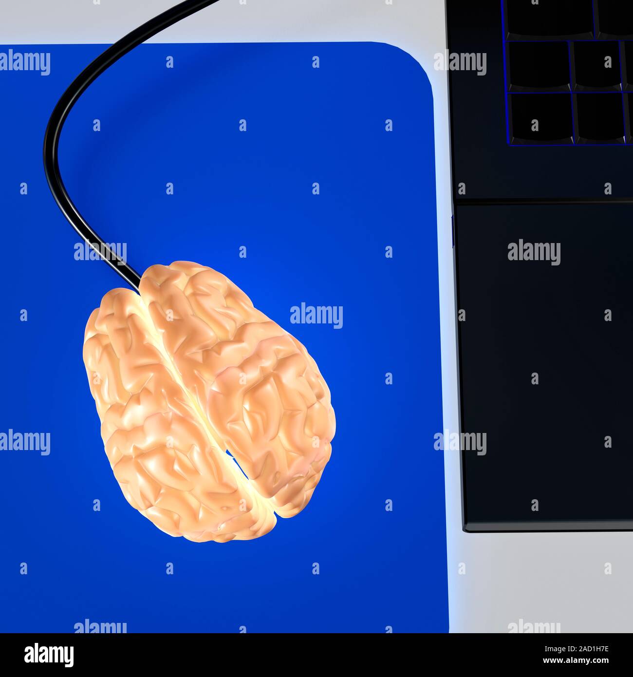 Thought-controlled computer, conceptual computer illustration Stock ...