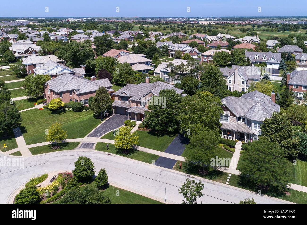 Aerial view suburban housing chicago hi-res stock photography and ...