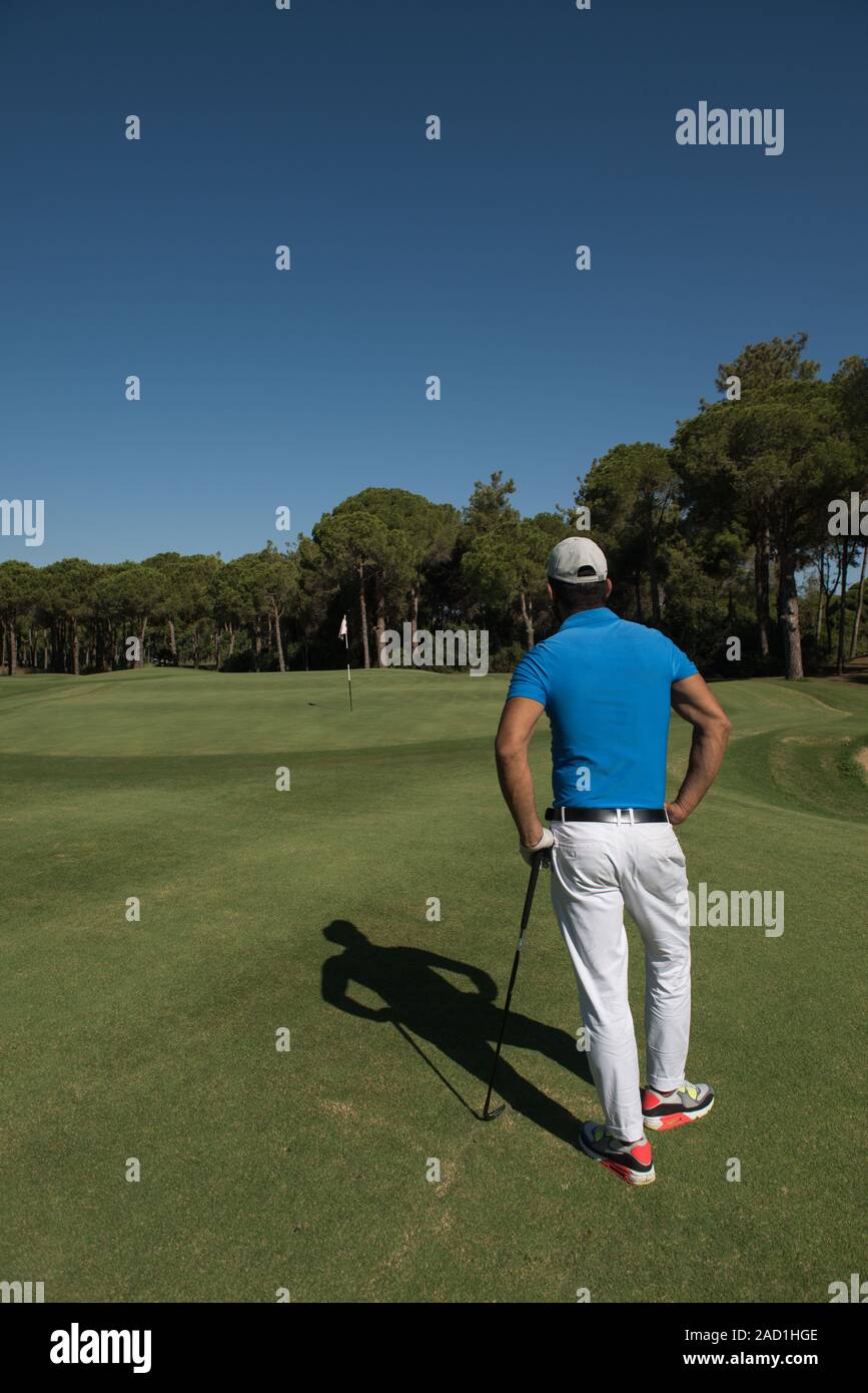 golf player portrait from back Stock Photo - Alamy