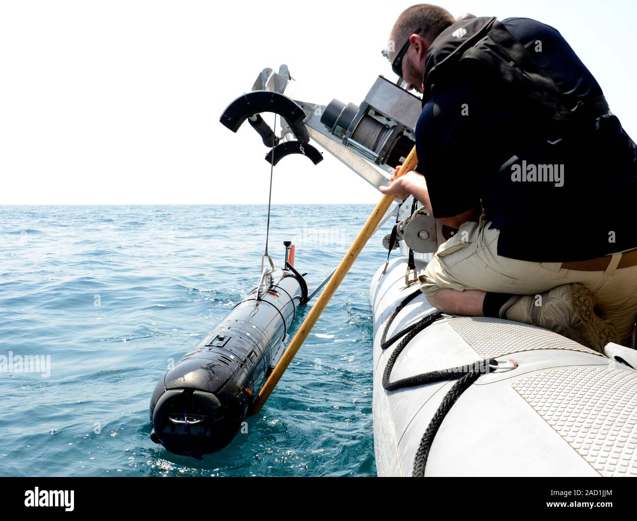 US Navy underwater mine clearance drone. M18 Mod 2 Kingfish unmanned ...