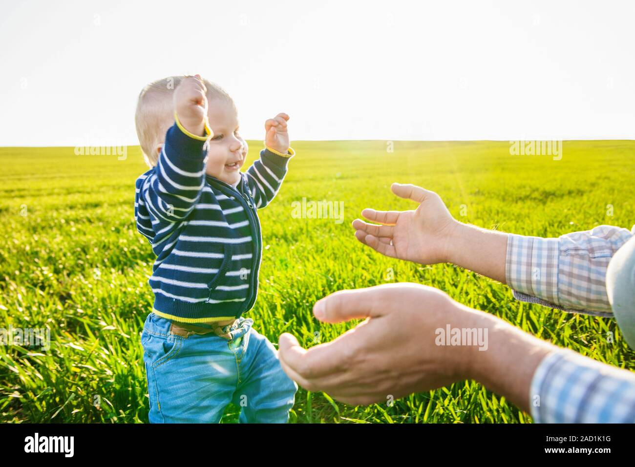First steps baby boy learning hi-res stock photography and images - Alamy