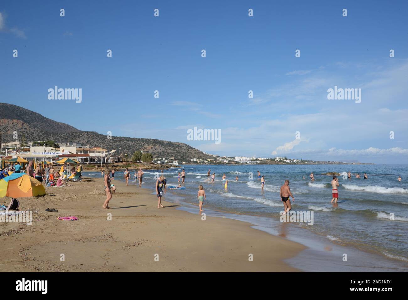 Beach near Stalida, Crete Stock Photo - Alamy