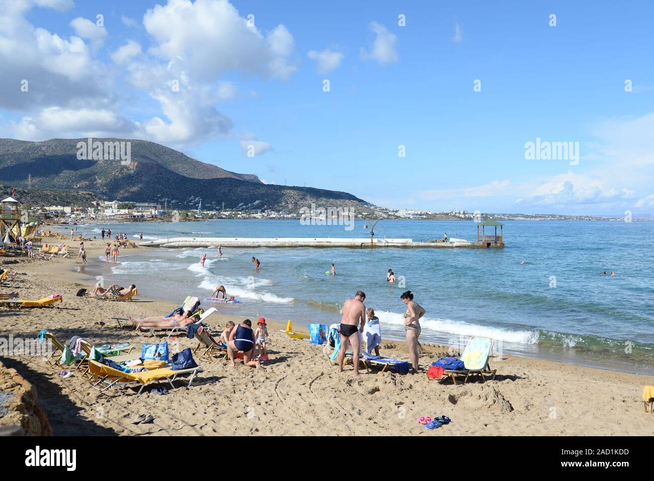 Beach near Stalida, Crete Stock Photo - Alamy