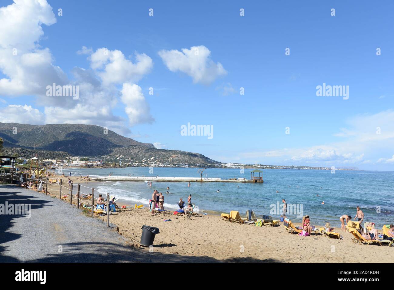 Beach near Stalida, Crete Stock Photo - Alamy