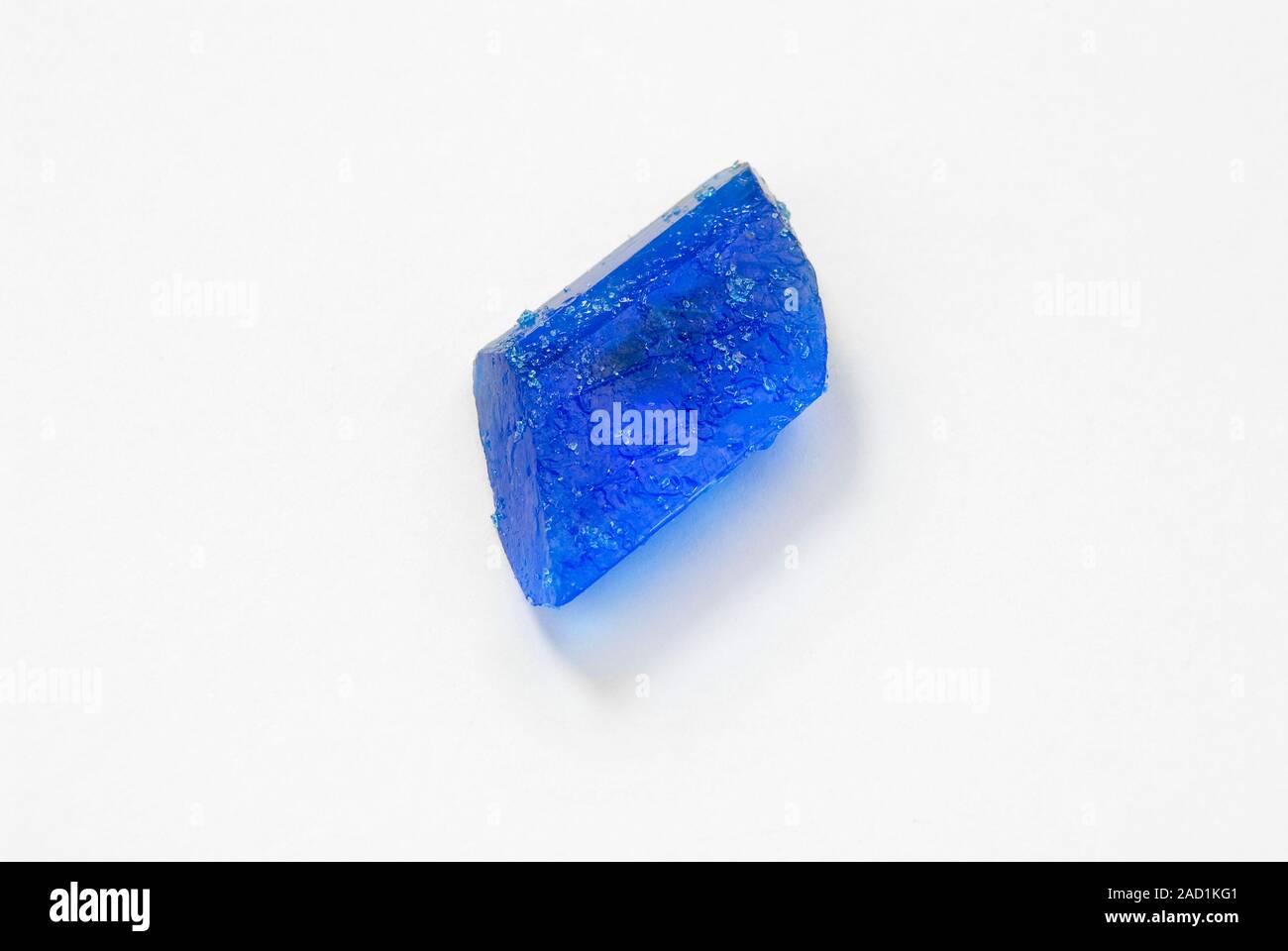 Copper sulphate crystal. Crystal of copper (II) sulphate pentahydrate ...