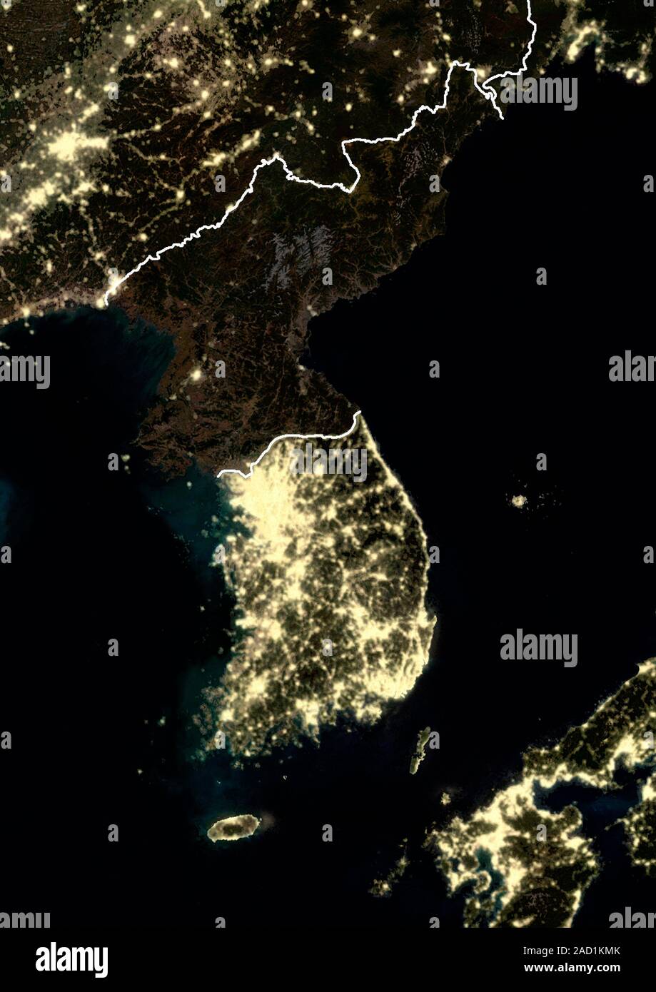 Night Satellite Photo Korean