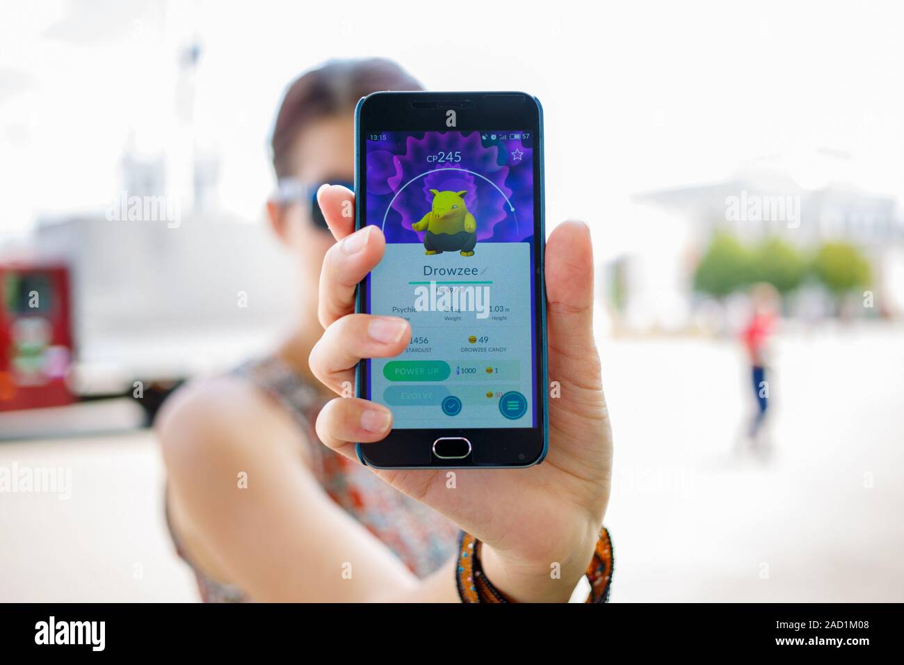 Moscow, Russia - August, 02: Android user play in Pokemon Go augmented ...