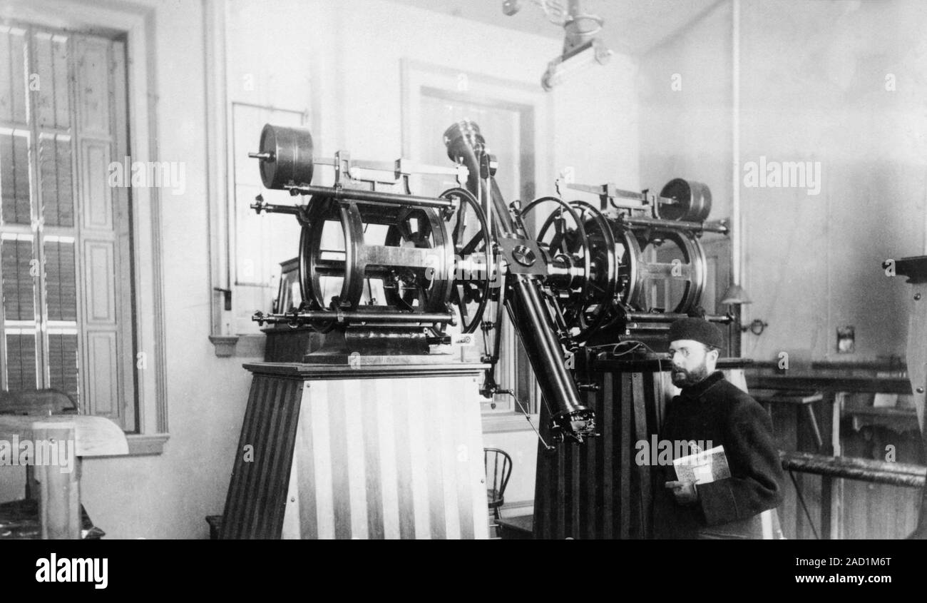 Meridian circle instrument. 19th-century meridian circle observations ...