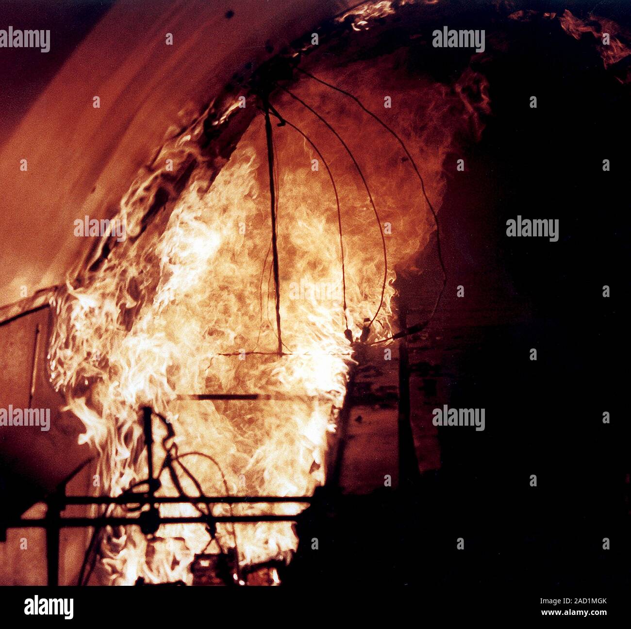 King's Cross Fire simulation. One-third scale model fire test being ...