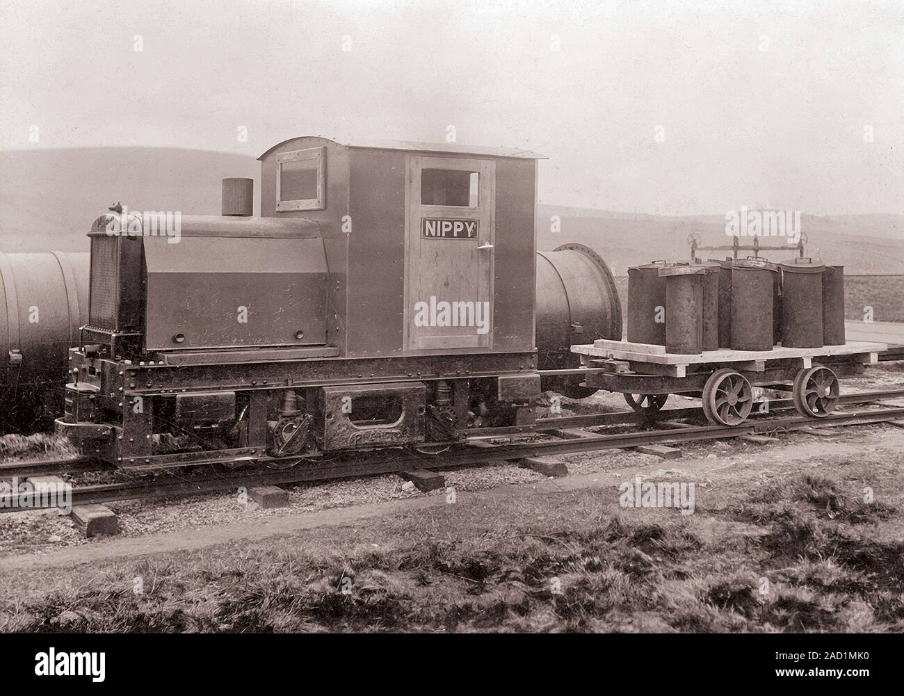 Coal dust explosion research train. Tank engine ('Nippy') being used to ...