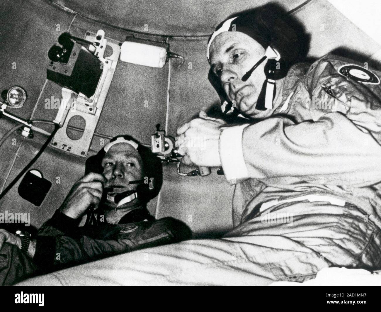 Apollo Soyuz Test Project crew training. US astronaut Thomas Stafford ...