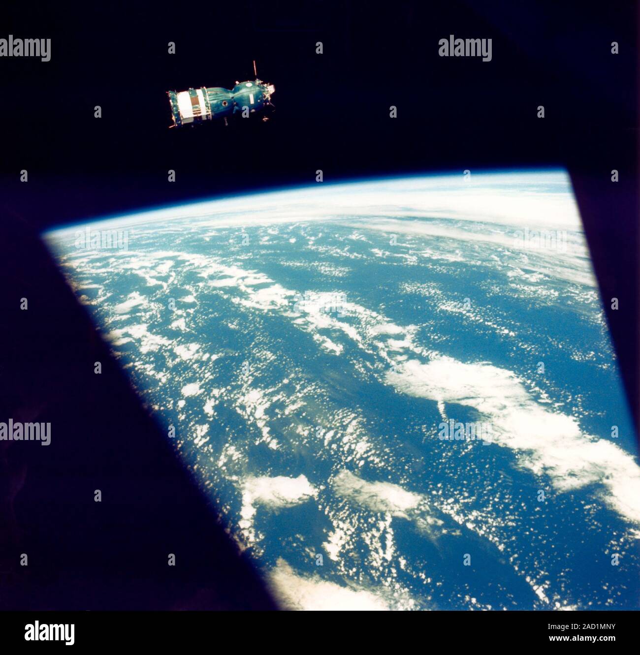 Soyuz 19 in orbit, astronaut photograph. View of the Russian Soyuz 19 ...